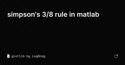 gistlib simpson s 3 8 rule in matlab