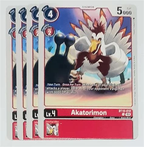 Tcg Carta X4 Playset Akatorimon Bt15 10 C Digimon Meses Sin Interés