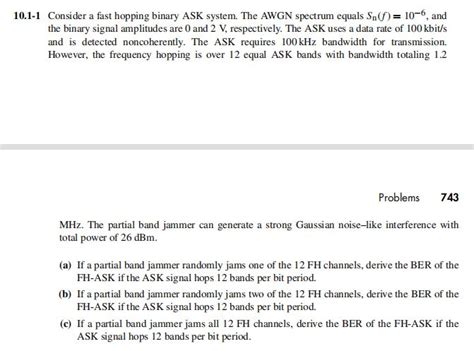Solved 101 1 Consider A Fast Hopping Binary Ask System The