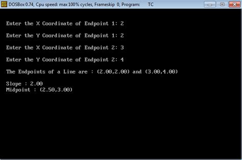 C Program To Calculate Slope And Midpoint Of A Given Line Segment