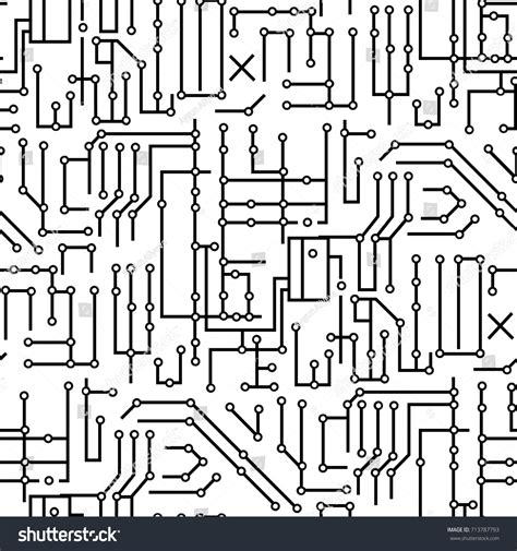 Circuit Board Technical Vector Seamless Pattern Stock Vector Royalty Free 713787793 Shutterstock