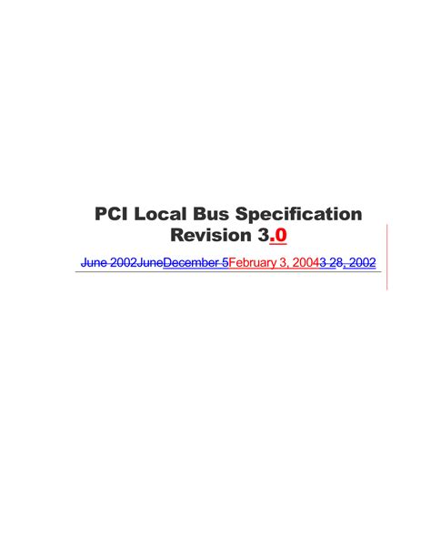 Pci Local Bus Specification Revision 30 June 2002junedecember 5february 3 20043 28 2002 Docslib