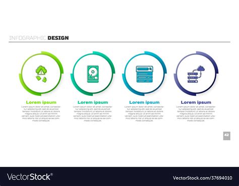 Set Cloud Hacking Hard Disk Drive Hdd Search Vector Image