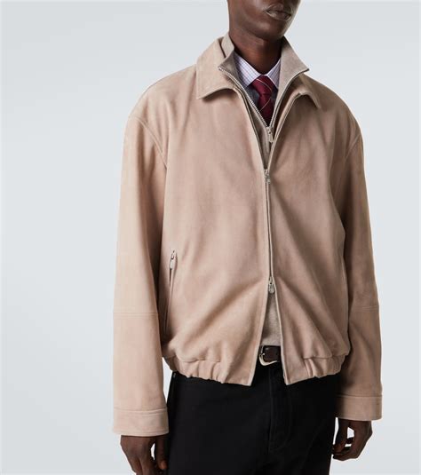 Suede Blouson Jacket In Beige Brunello Cucinelli Mytheresa