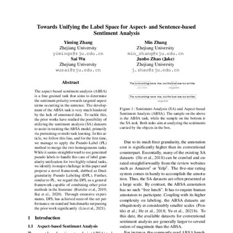 Towards Unifying The Label Space For Aspect And Sentence Based Sentiment Analysis Acl Anthology