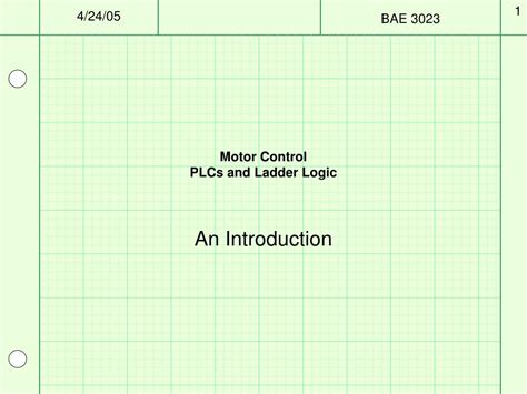 ppt motor control plcs and ladder logic powerpoint presentation free