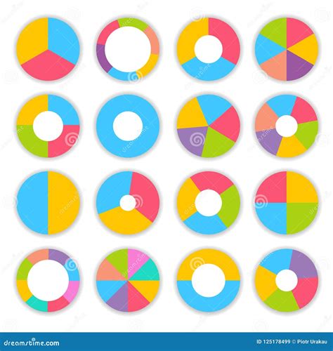 Colorful Pie Charts Infographic Set Stock Vector Illustration Of