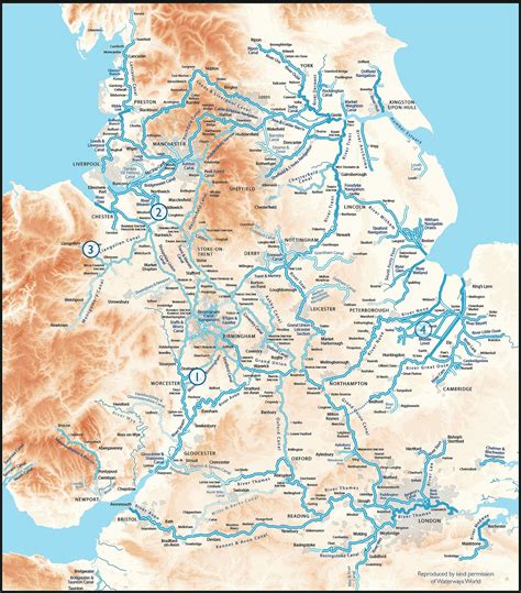 Canal Map Of Britain Map Worksheets