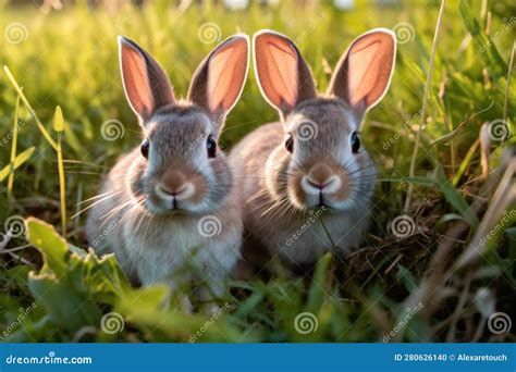 Rabbits On A Rabbit Farmneural Network Ai Generated Stock Illustration Illustration Of Cute