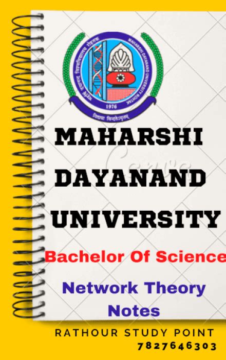 B Sc 1st Semester Network Theory Notes PDF Complete Printable Notes Study Rate