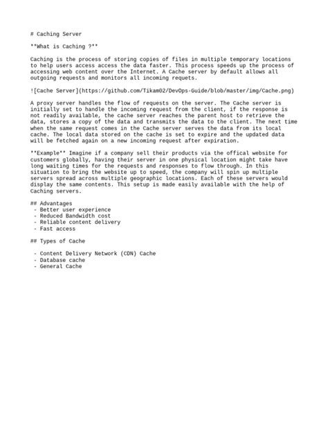 Caching Server Pdf