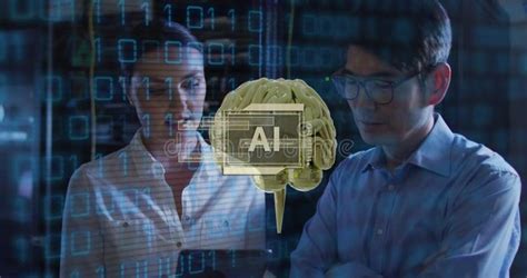 Image Of Ai Text Human Brain Binary Coding Over It Engineers By