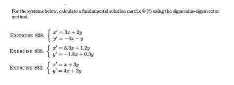 Solved For The Systems Below Calculate A Fundamental