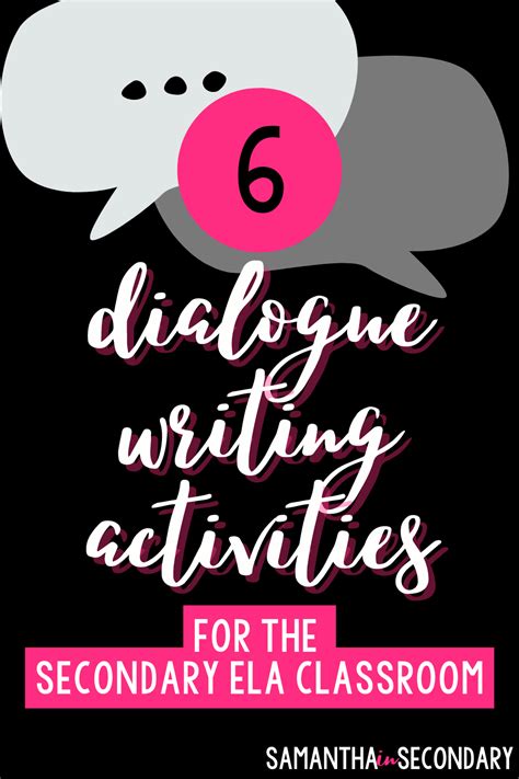 6 Dialogue Writing Activities For The Secondary Ela Classroom ⋆
