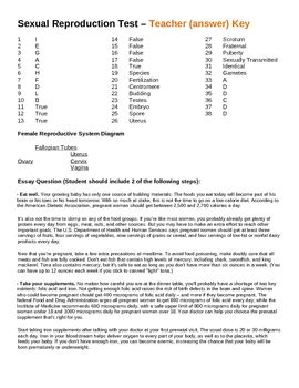 Sexual Reproduction Test By Lisa Michalek Teachers Pay Teachers