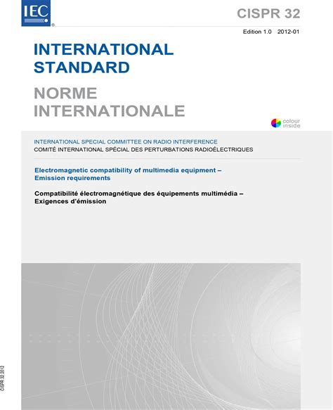 CISPR 32 Ed 1 0 B 2012 Electromagnetic Compatibility Of Multimedia Equipment Emission