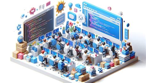 Premium Photo 3d Coding Collaboration Developers Collaborating On New