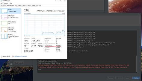 Android Emulator Hypervisor Driver For AMD Processors Installation Failed Issue Google