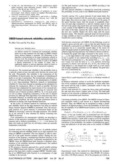 Pdf Obdd Based Network Reliability Calculation