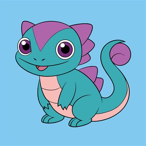 Cute Basilisk Illustration Cartoon Clipart And Line Art Design