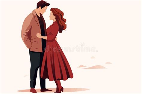 Ilustra O Do Estilo De Vetor Isolado De Casal Rom Ntico Ilustra O Do Vetor Ilustra O De