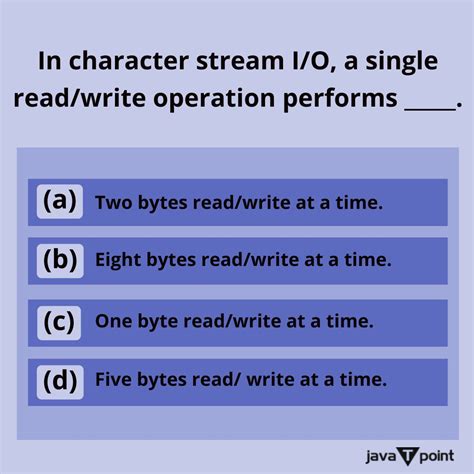 in character stream i o a single read write operation performs tpoint tech