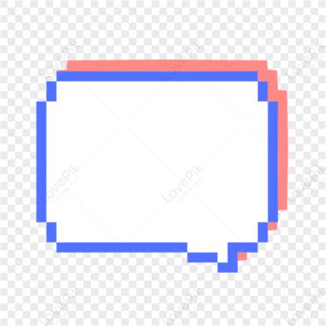 White Blue Red Pixel Art Square Text Box Color Dialog Line Retro Free PNG And Clipart Image For