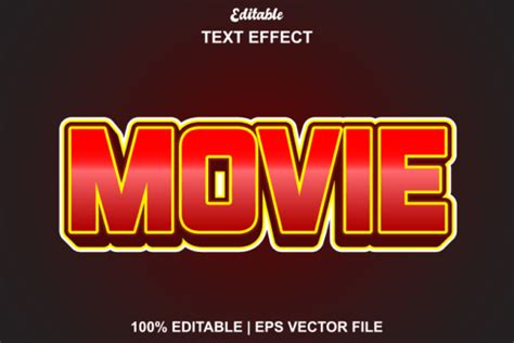 Movie Text Effect With Red Color Graphic By Eric Kusuma Creative Fabrica