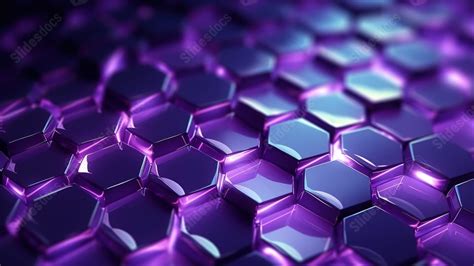 Eine Welle Lila Sechsecke Moderne Und Futuristische Zusammenfassung In 3d Powerpoint Hintergrund