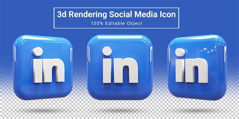 Premium PSD Realistic Linkedin Social Media Icon Set Linkedin Apps Icon