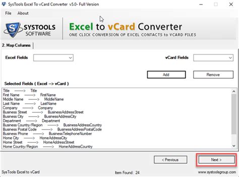 Excel To VCard Converter File Management Software 30 PC