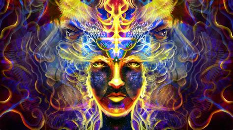 Psychedelic Faces Vibrant Trippy Hd Art Wallpaper By Louis Dyer