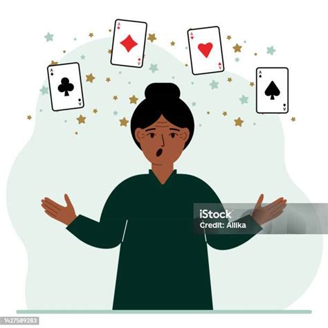 카드 카드를 들고 있는 여자 4 에이스 또는 4 종류의 조합 재생 가능성에 대한 스톡 벡터 아트 및 기타 이미지 가능성 도박 도박 중독 Istock