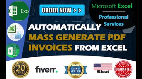 Automatically Generate Pdf Invoices From Excel With Macros By Mrexcel Fiverr