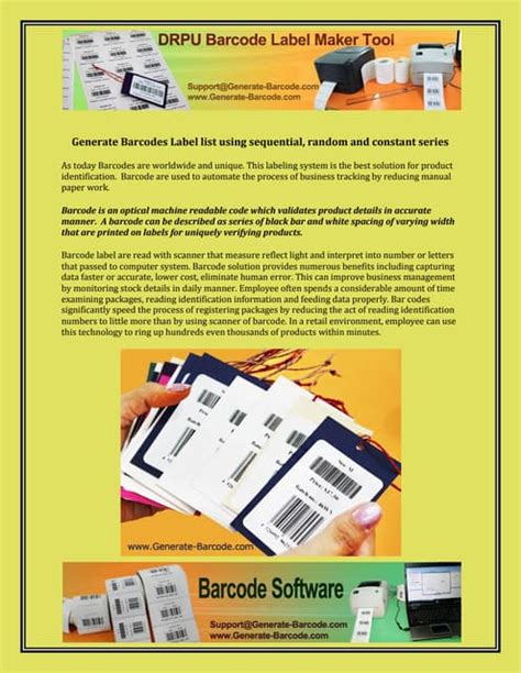 Generate Barcodes Label List Pdf Desktop Publishing Computer Software And Applications