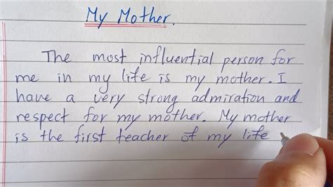 Write A Paragraph About My Mother Good Example For You To Write Youtube