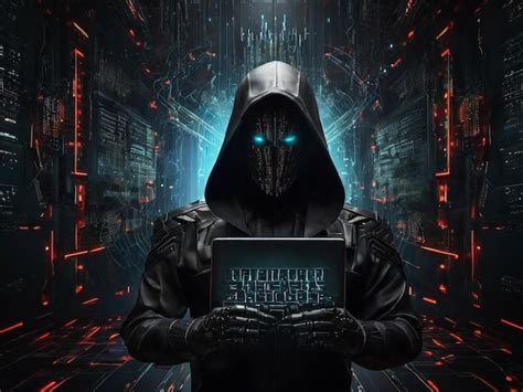 Premium Photo Internet Crime Concept Hacker Working On A Code On Dark Digital Background With