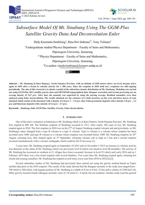 Pdf Subsurface Model Of Mt Sinabung Using The Ggm Plus Satellite Gravity Data And