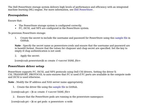 Provisioning Powerstore Storage Implementation Guide—red Hat Openshift Container Platform 4 6