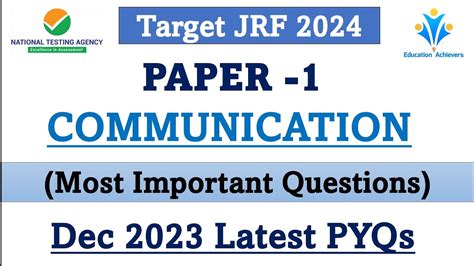Ugc Net Paper 1 L Communication Latest Most Important Pyqs Asked In 2023 Exam Youtube