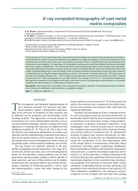 Pdf X Ray Computed Tomography Of Cast Metal Matrix Composites Evgeny Prusov