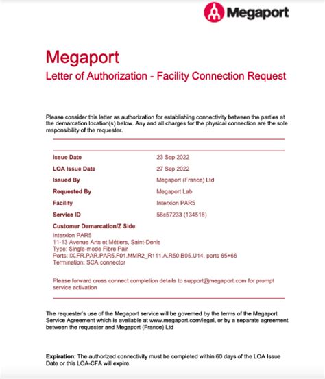 Megaport Letter Of Authorization Megaport Documentation