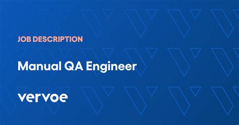 Manual Qa Engineer Job Description Template Vervoe
