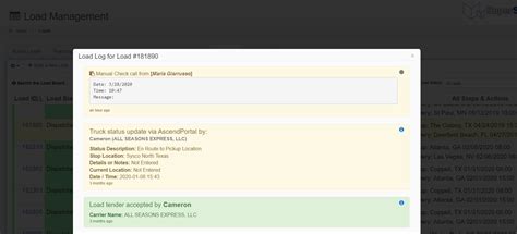 Load Management Last Contact Visual Notification Indicators And