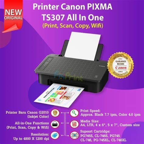 Promo Printer Canon Ts307 Ts 307 Print Scan Copy Wifi Cartridge 745s 746s Diskon 33 Di Seller