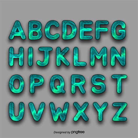 Green Gradient Light Emitting Font Effect Letter List Text Effect Psd