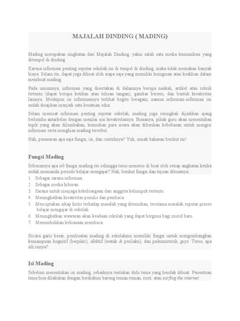 Informasi Mengenai Mading Pdf