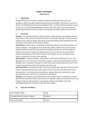 Aspirin Lab Aspirin Lab Report Chloe Stoever I Objective S The Goal Of The Lab Is To