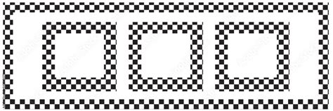 Rectangle Frame With Checkered Print On Borders Rectangular Vignette