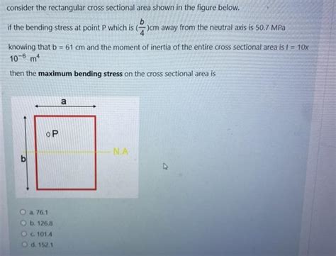 Solved Consider The Rectangular Cross Sectional Area Shown